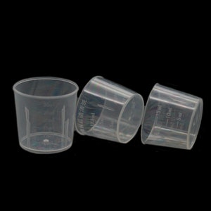 25/60/100 Pcs 15ml 20ml 30ml Plastic Laboratory Measure Graduate Cups ...