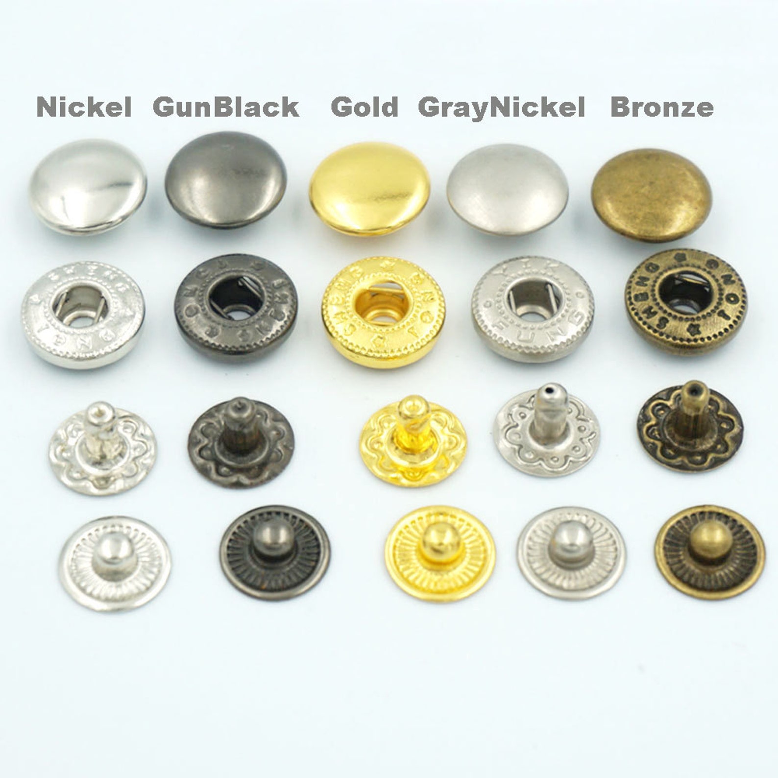 100 Sets 12mm 1/2 Metal Snap Fastener Leather Rapid | Etsy