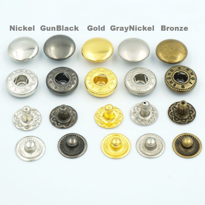 100 Sets 12mm 1/2 Metal Snap Fastener Leather Rapid - Etsy