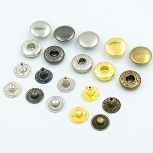 100 Sets 12mm 1/2" Metal Snap Fastener Leather Rapid Rivet Button ...