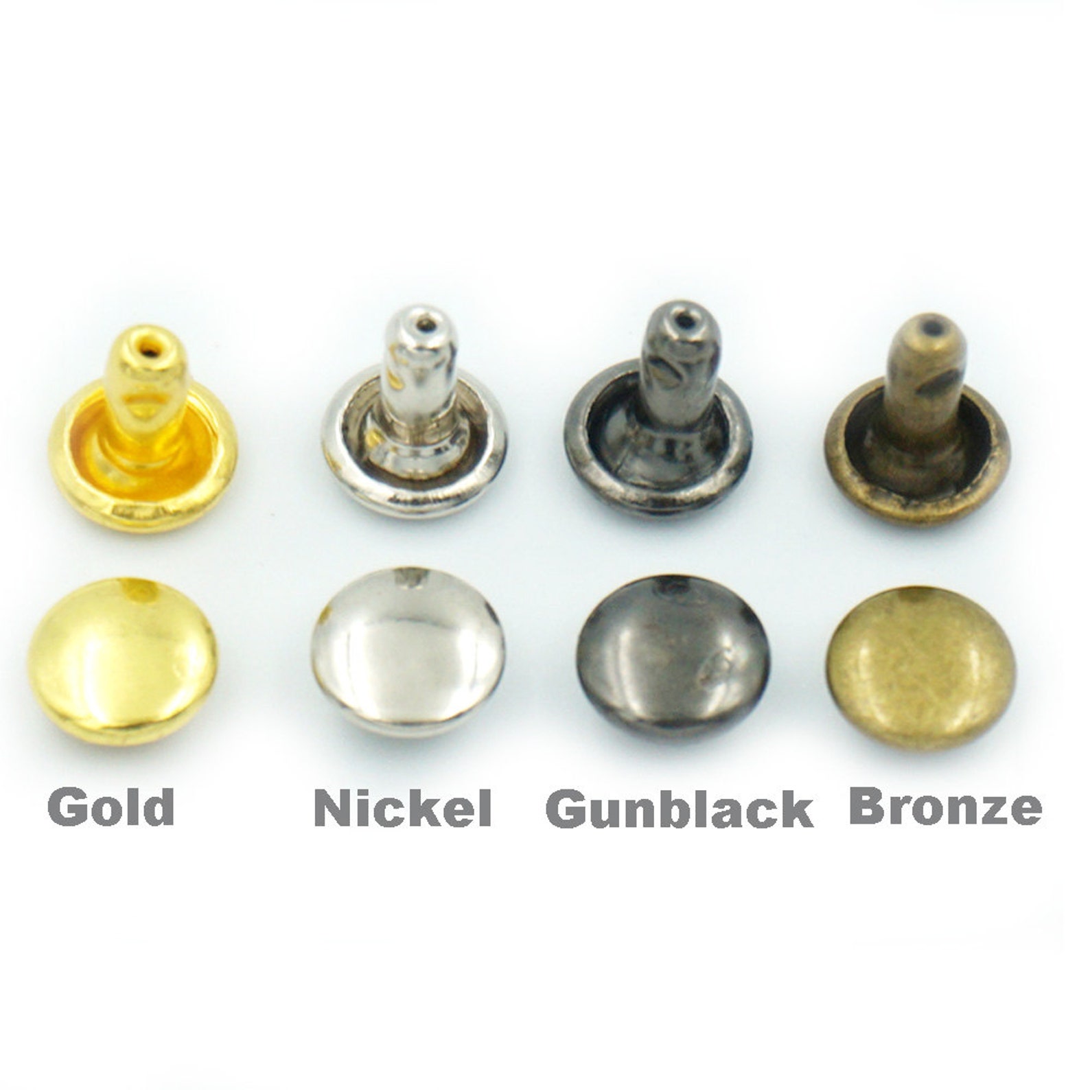 100 Sets 12mm 1/2" Double Round Cap Rivet Stud Leather With Tools C63 ...