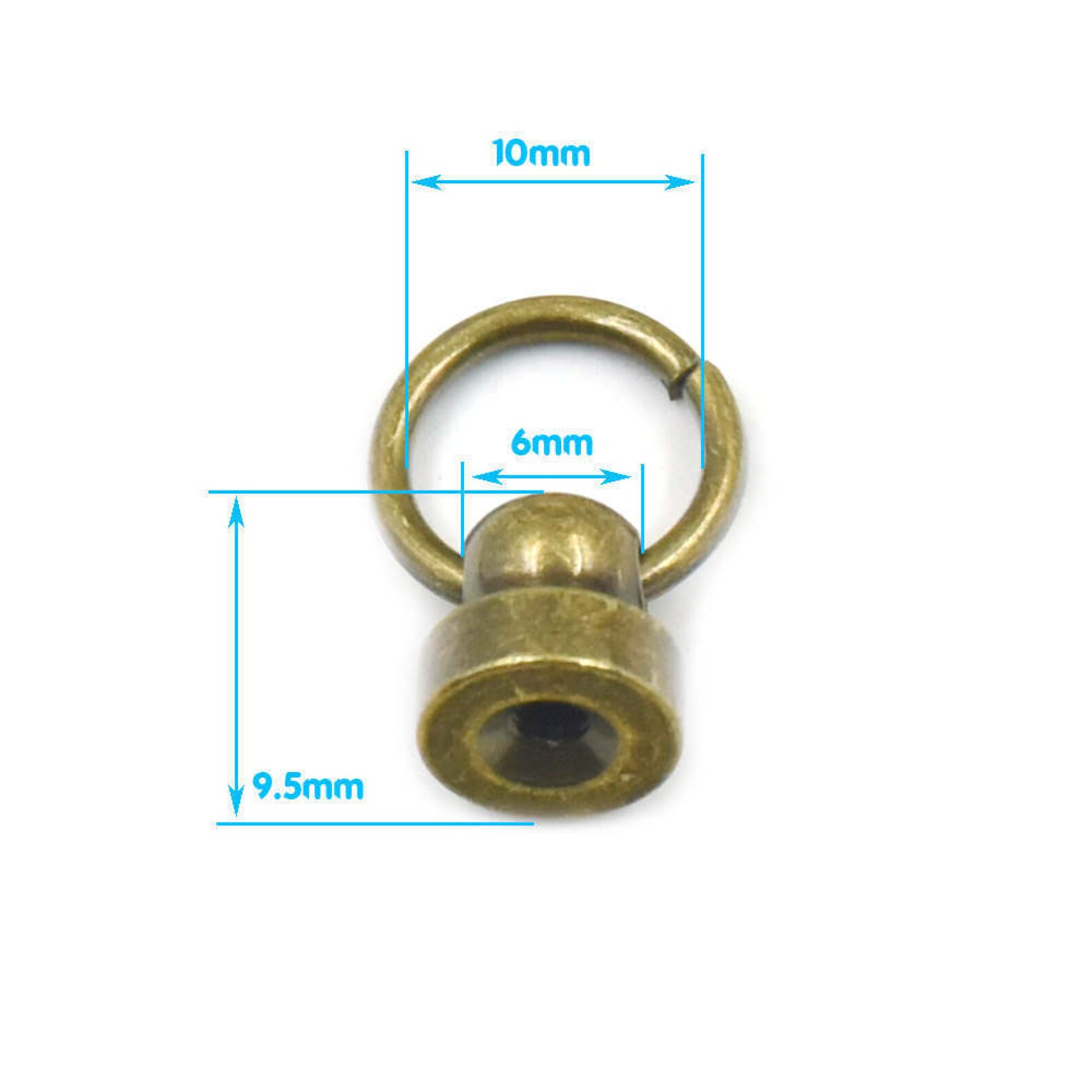 20 Sets Plated Brass Head Button O-ring 3/8" 10mm Stud Screwback With ...