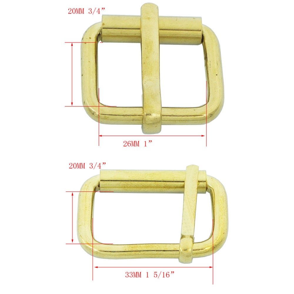 2 PCS Solid Brass Single or Double Prong Roller Buckles 16mm - Etsy