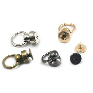 20 Sets Plated Brass Head Button O-ring 3/8" 10mm Stud Screwback With ...
