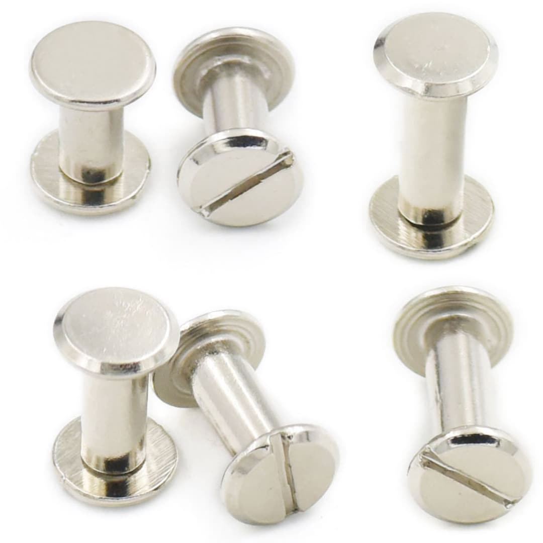 50 Pcs Slotted Head Button Floral Screw Chicago Nail 8mm 10mm - Etsy