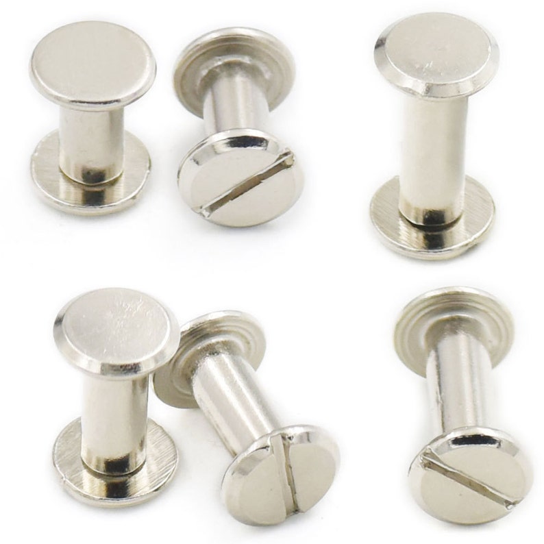 50 Pcs Slotted Head Button Floral Screw Chicago Nail 8mm 10mm - Etsy