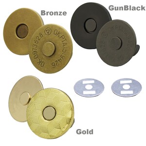 20 Sets 3/4" 18mm Magnetic Thin Purse Round Snap Clasps Closure Purse ...