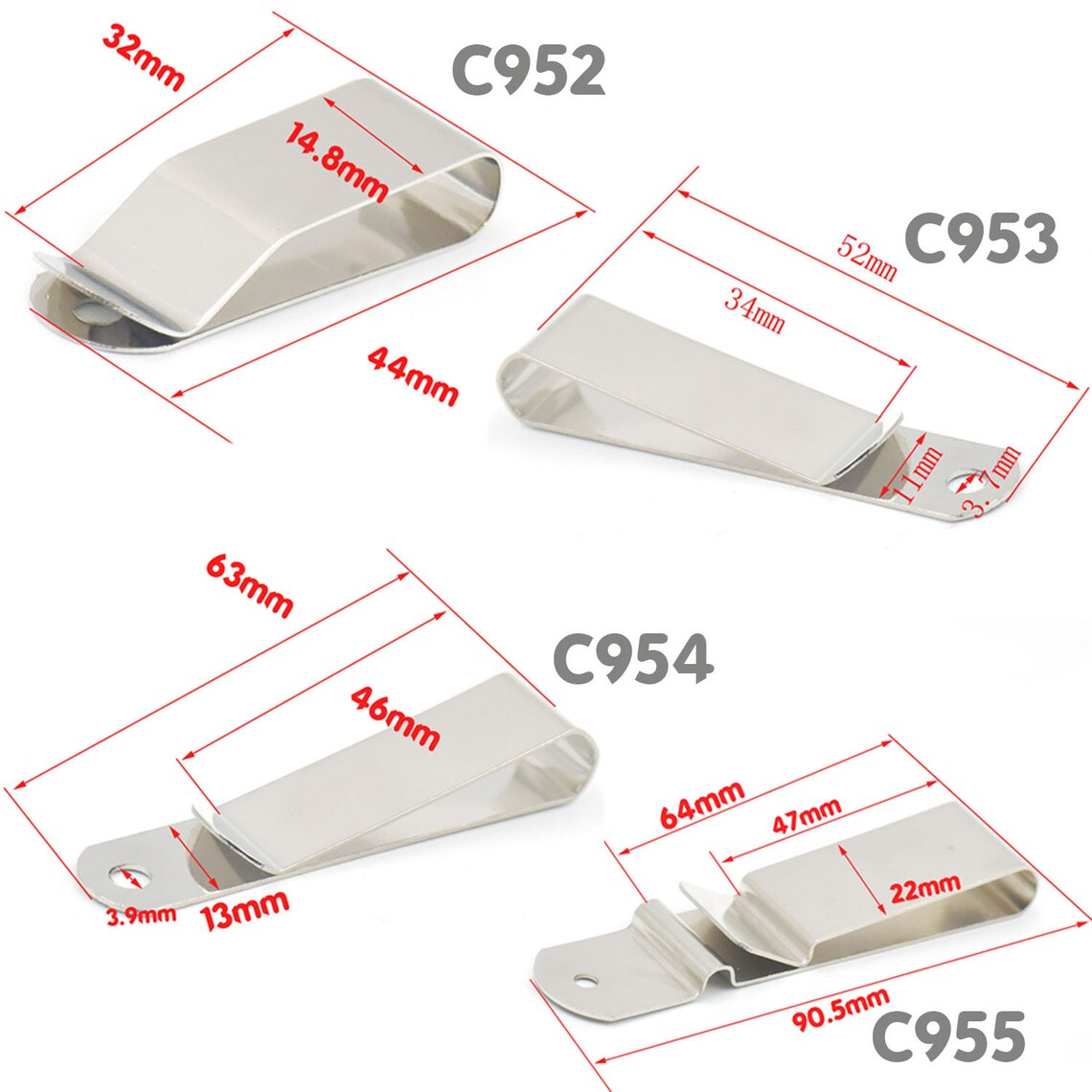 5/12/25/60 Pcs Belt Clip Clasp Hook Buckles Keyring Spring - Etsy