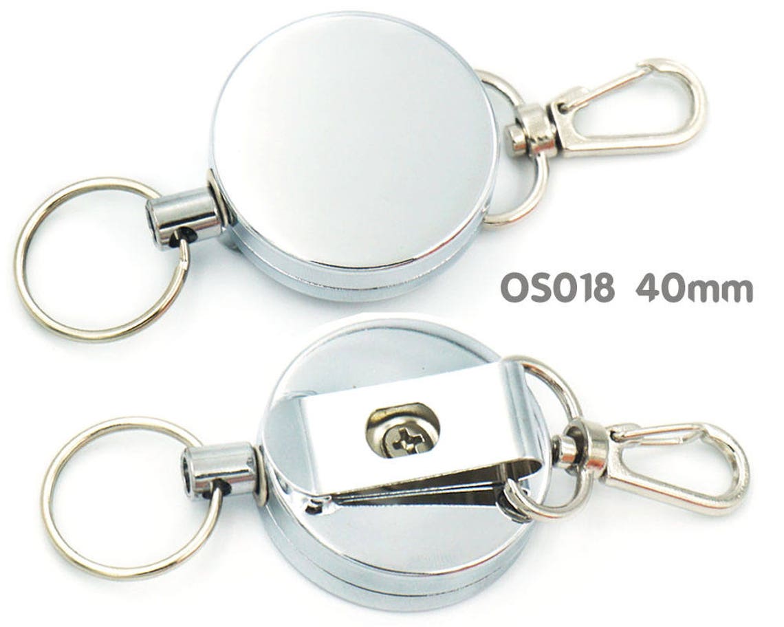 2 Pcs 3cm 4cm Reel Retractable Keyring Chain Pull Key ID | Etsy