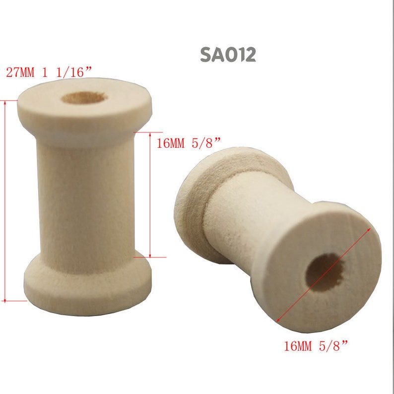 50 Pcs Natural Wood Empty Thread Spools Cylinder Craft Round - Etsy
