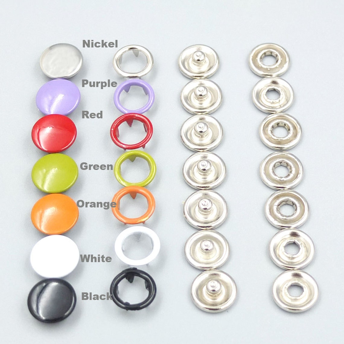 100 Sets 3/8 9.5mm Open Ring No Sew Snaps Fasteners | Etsy