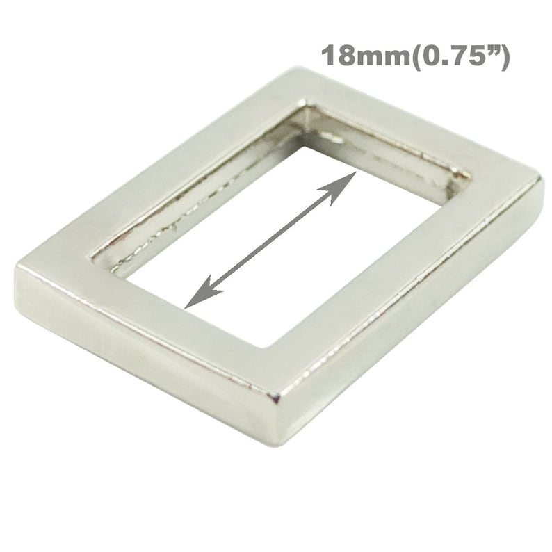 10 Pcs 18mm 1" 25mm 2" 50mm 1.5" Rectangle Metal Square Ring Webbing ...