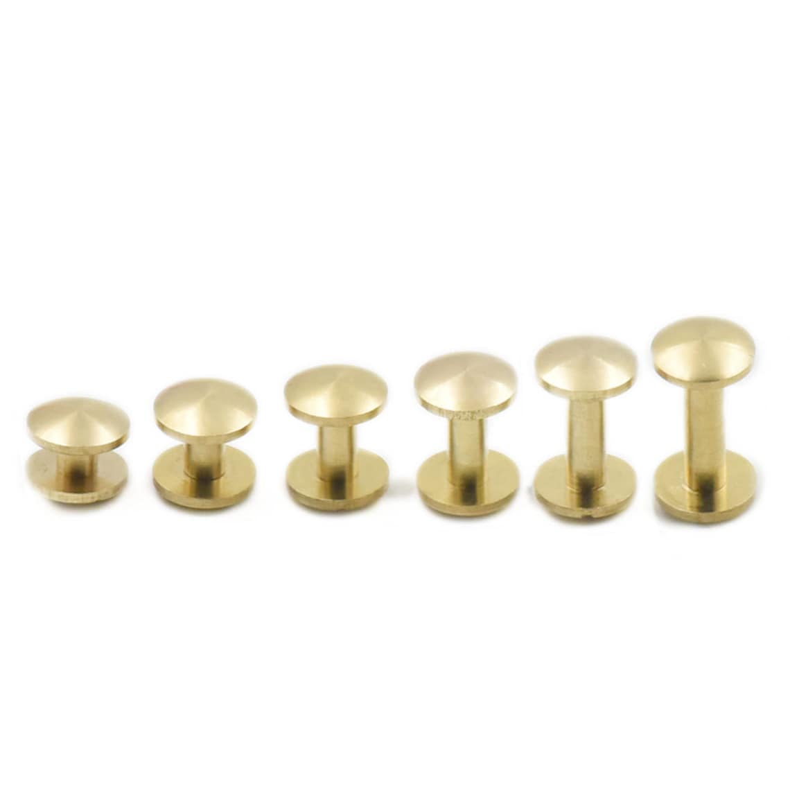 20 Sets Solid Brass Screw Arc Head Button 10mm Stud Nail - Etsy