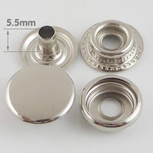 50 Sets 12mm 1/2" Metal Snap Fastener Leather Rapid Rivet Button Sewing ...