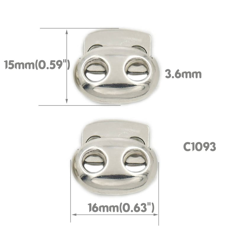 10 Pcs Metal Bean Stopper Toggle Buckle Rope Clamp Cord Locks - Etsy