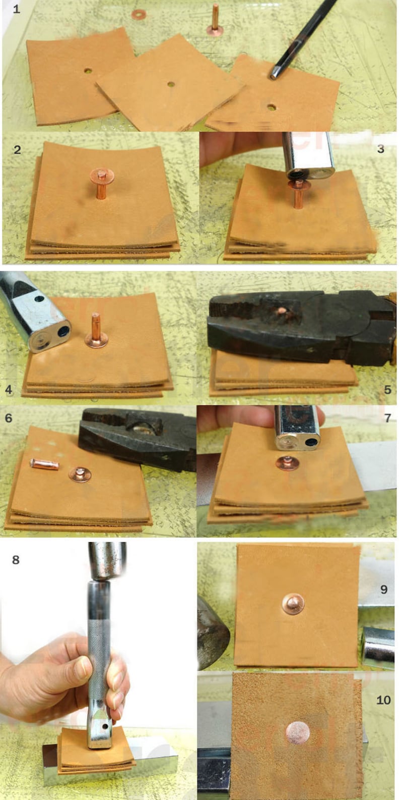 10 Sets Solid Copper Rivets Burrs With 304 Tools Fasteners - Etsy