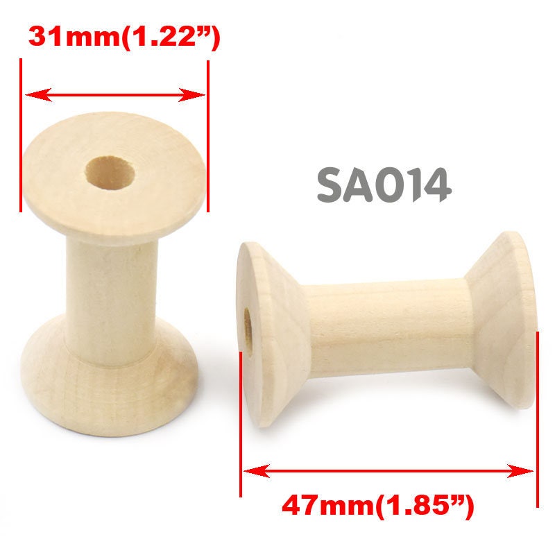 50 Pcs Natural Wood Empty Thread Spools Cylinder Craft Round | Etsy
