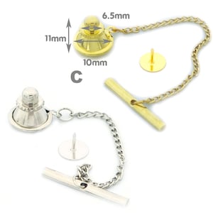20 Sets Brass Tie Tac Tack Guard Pin Clutch Backs Findings Plated ...