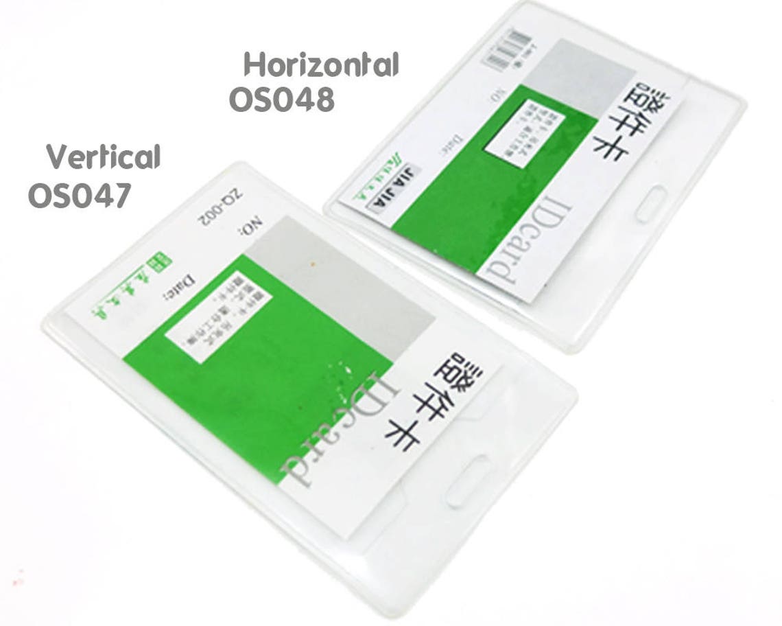 25 Pcs ID Card Holder Badge Case Plastic Business Clear With - Etsy