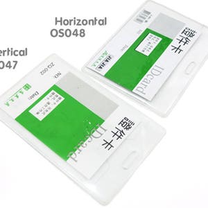 25 Pcs ID Card Holder Badge Case Plastic Business Clear With Slot Holes ...