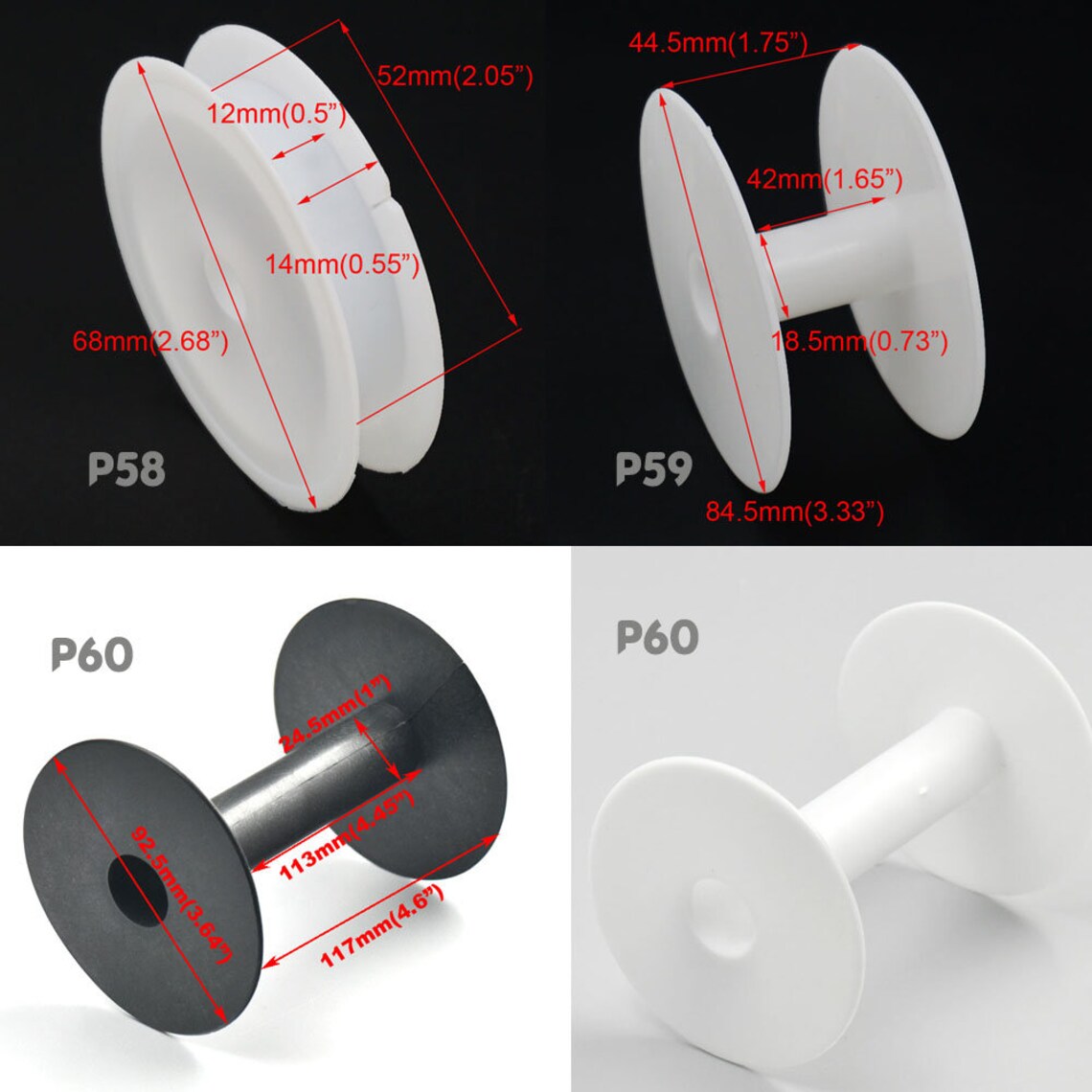 2 5 10 Pcs Empty Bobbin Round Hard Plastic Wire Spools End - Etsy