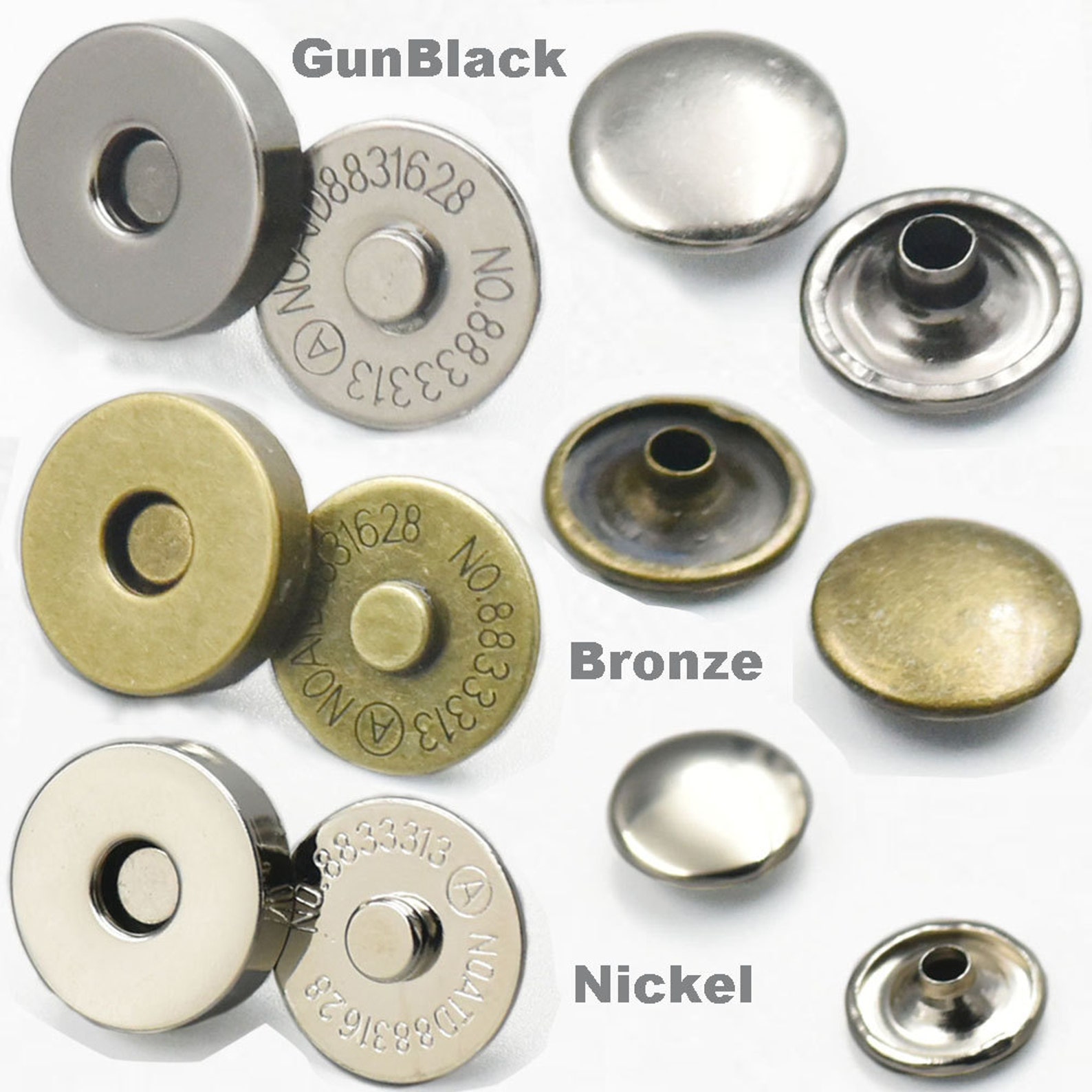 20 Sets 18mm 3/4 Magnetic Snaps Purse Double Rivet | Etsy