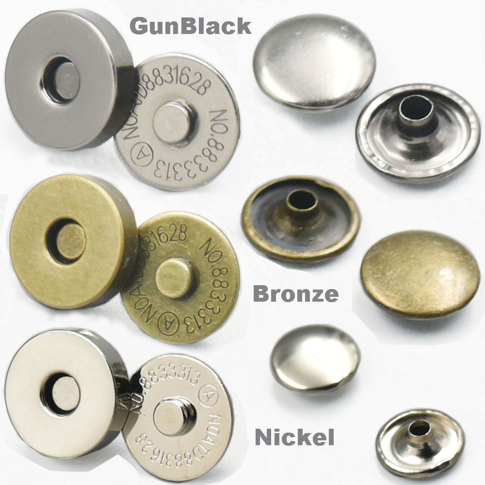 20 Sets 14mm 9/16 Magnetic Snaps Purse Double Rivet | Etsy