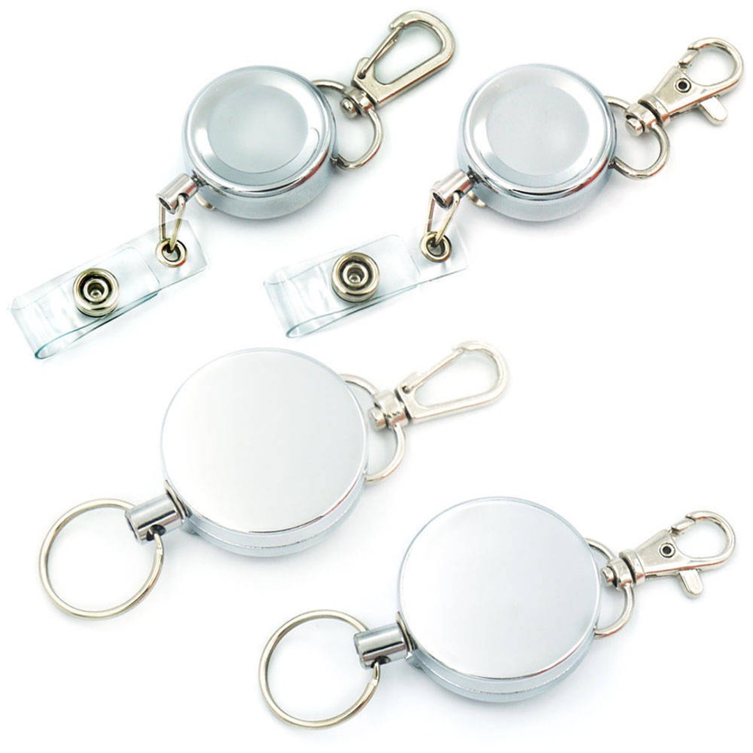 2 Pcs 3cm 4cm Reel Retractable Keyring Chain Pull Key ID Badge - Etsy