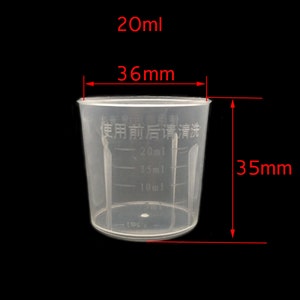25/60/100 Pcs 15ml 20ml 30ml Plastic Laboratory Measure Graduate Cups ...