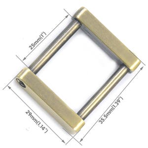 2 Pcs 25mm 1" Metal Rectangle Square Ring Detachable Removable Webbing ...