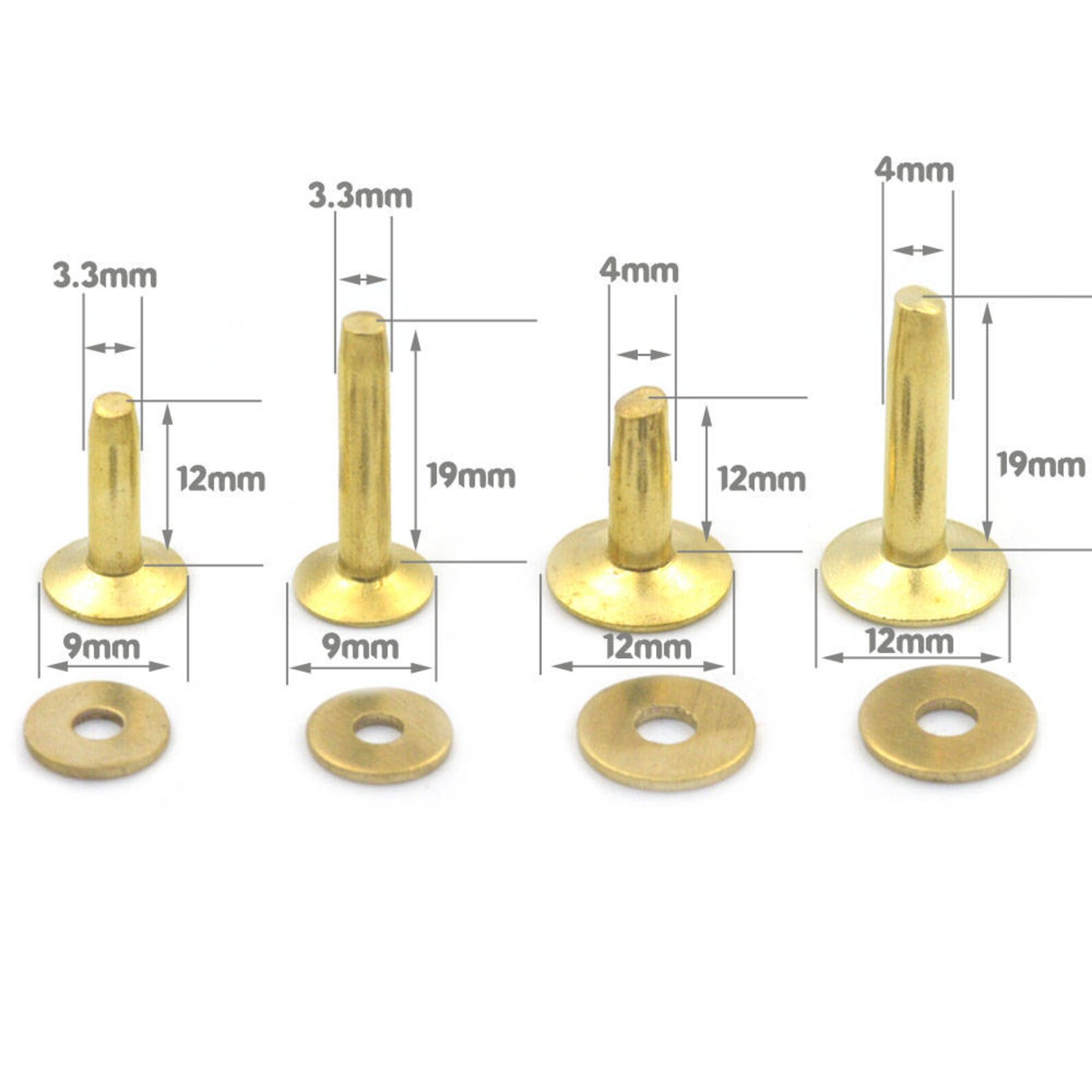 10 Sets Solid Copper Rivets Burrs With 304 Tools Fasteners - Etsy