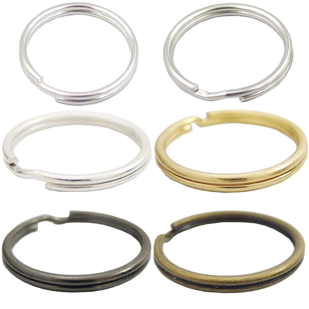 10 25 50 100 250 500 Pcs Keyring Keychain Split Ring 4 Swivel Clip Key ...