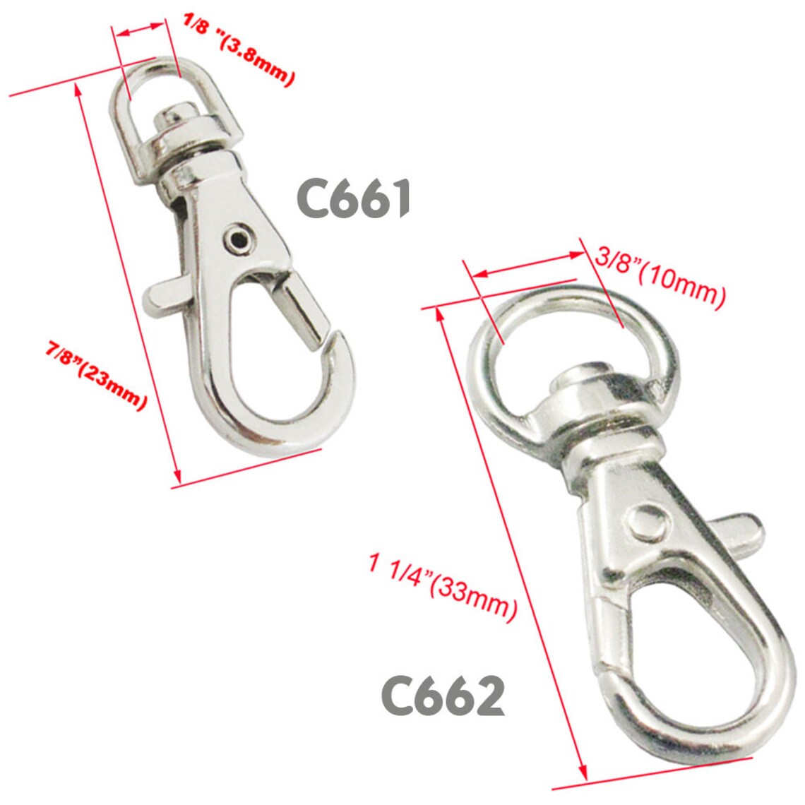 20 Pcs Metal Swivel Lobster Clasps Clips Snap Hooks Findings Lanyard ...