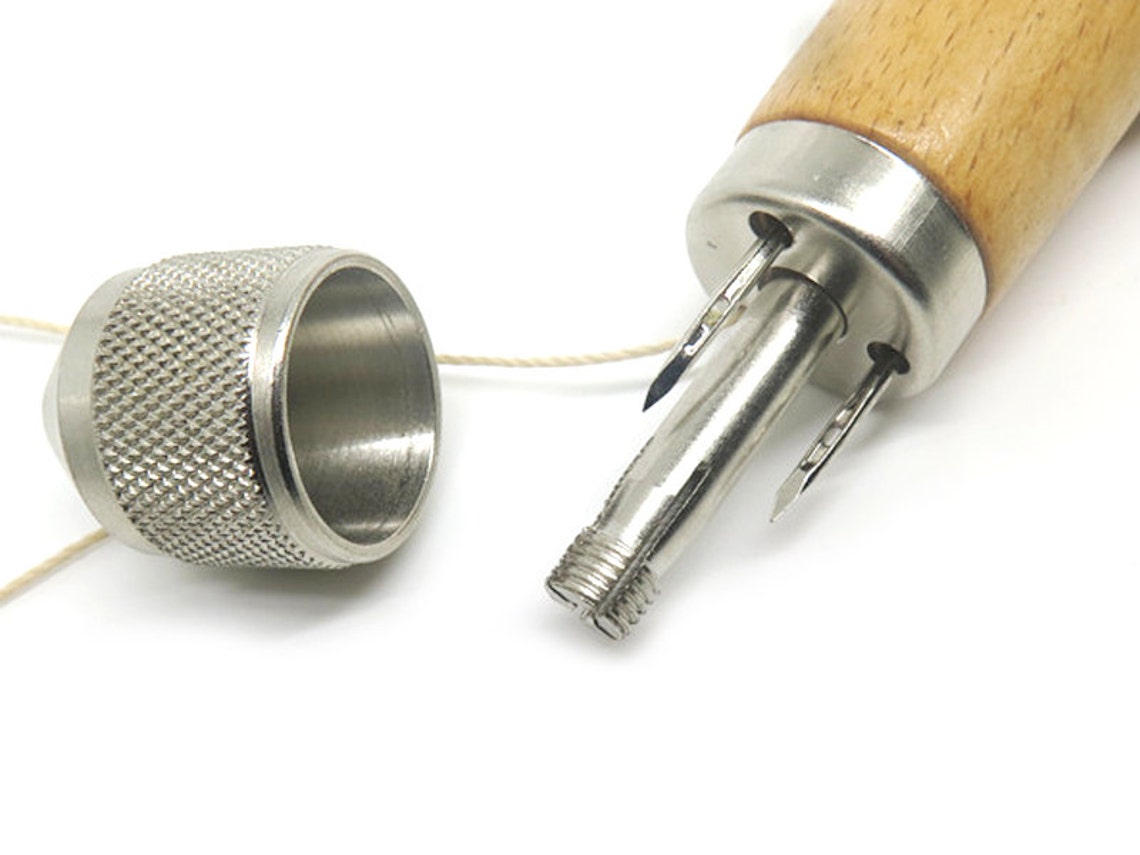 Leather Hand Single Stitch Sew Sewing Awl Tool Needle Stitching With ...