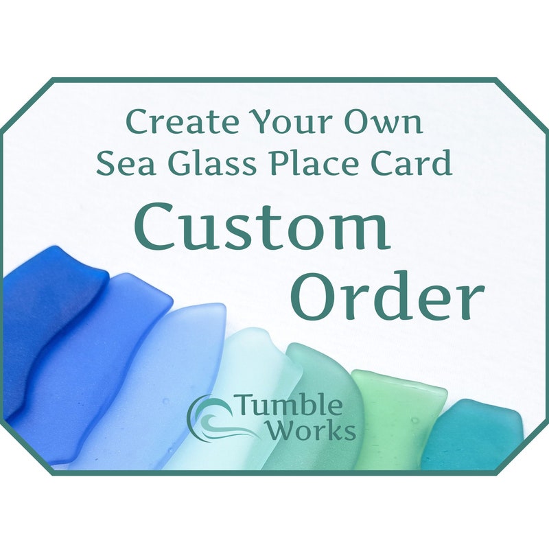Sea Glass Name Card Blue - Etsy