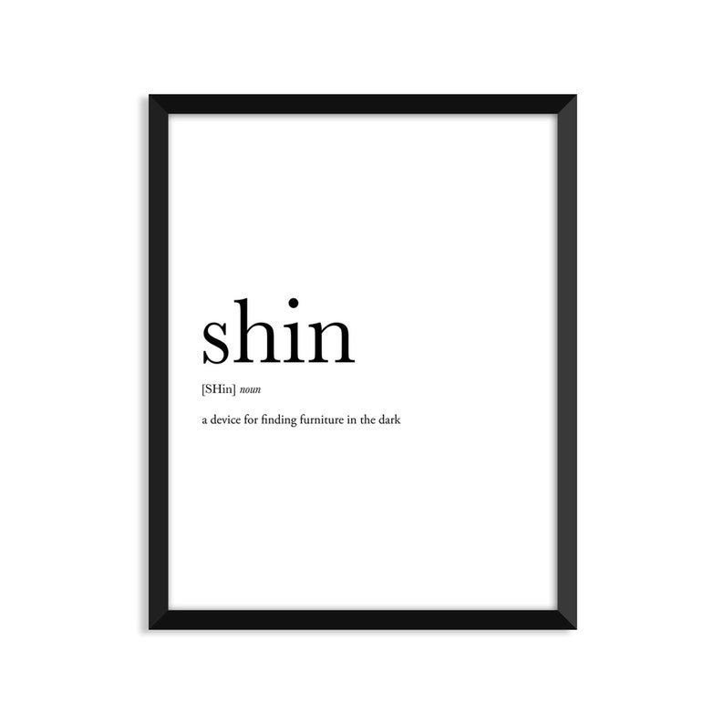 Shin definition art poster dictionary print office decor | Etsy