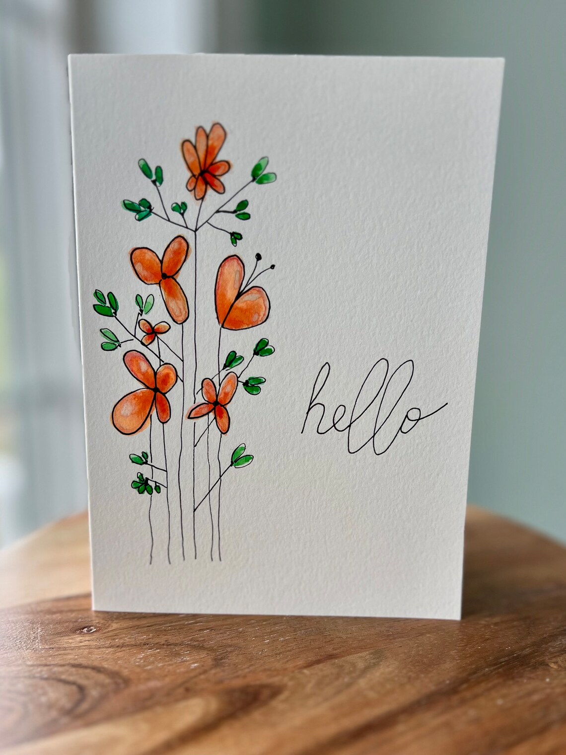 Hand Painted Watercolor Card - Etsy