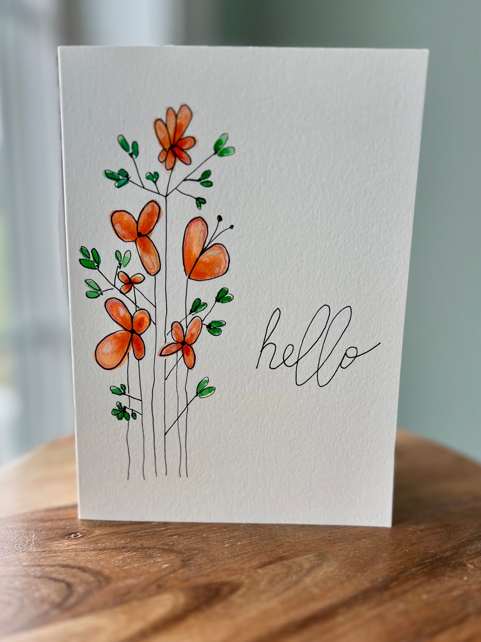 Hand Painted Watercolor Card - Etsy