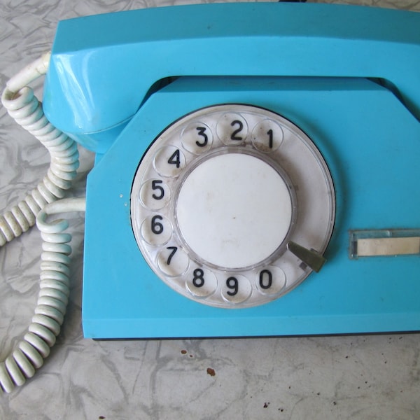 Blue Telephone - Etsy