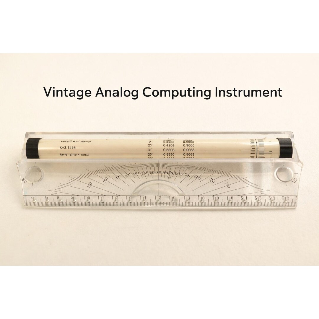 Vintage Math Slide Rule Protractor • Analog Trigonometry Calculator ...
