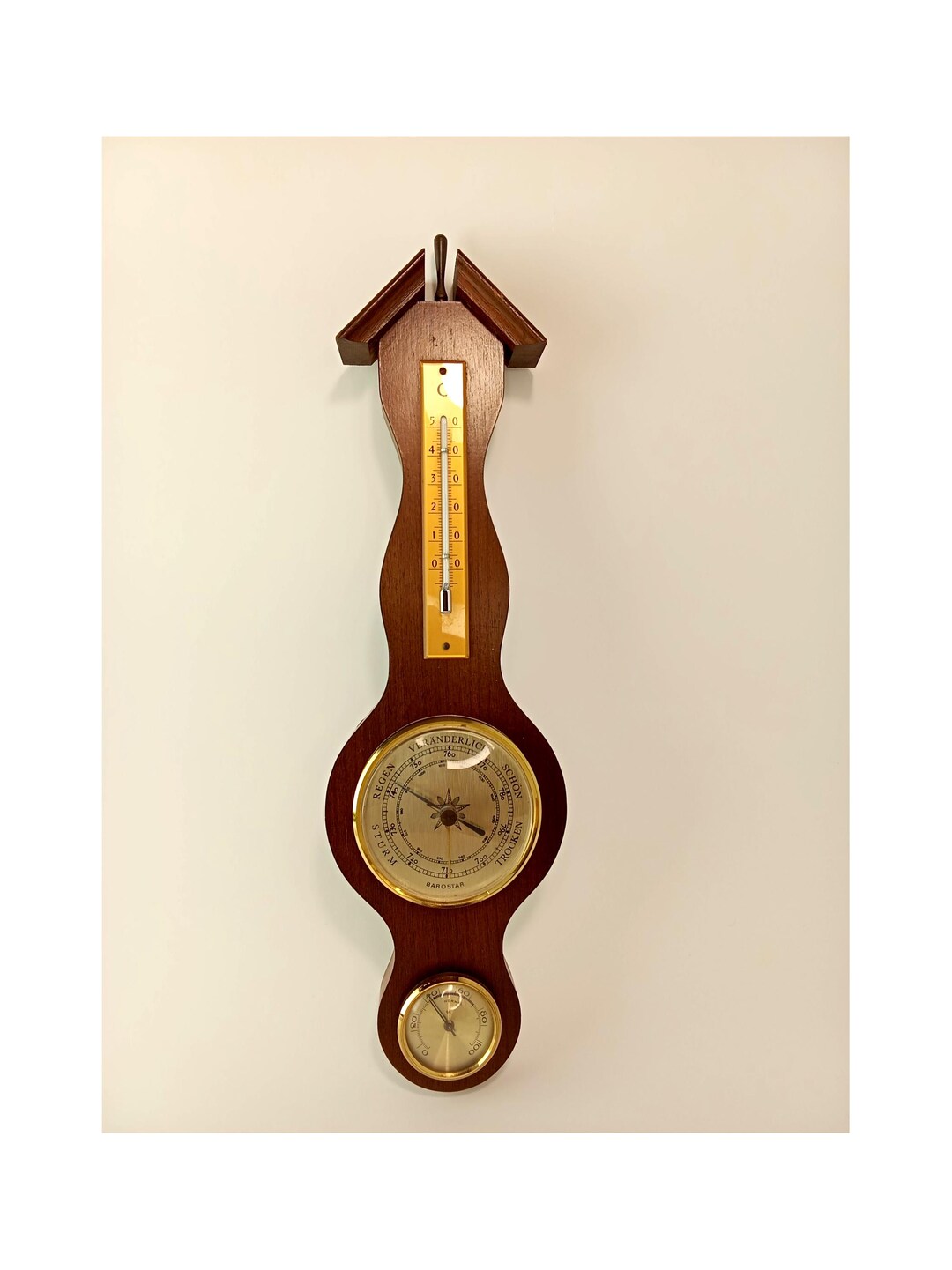 Vintage German Wall Weather Station | Barometer, Thermometer ...