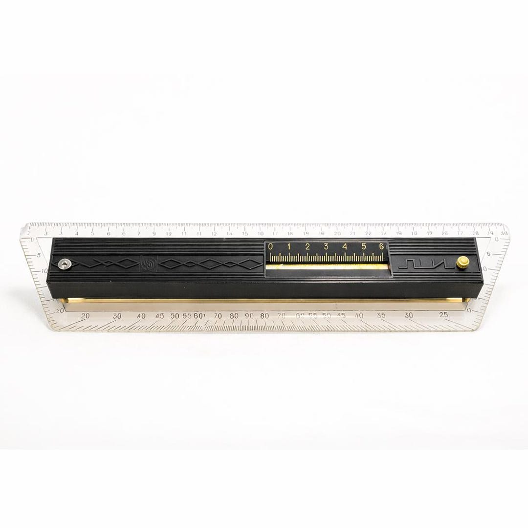 Soviet Drafting Ruler With Spirit Level, USSR Technical Drawing Tool ...