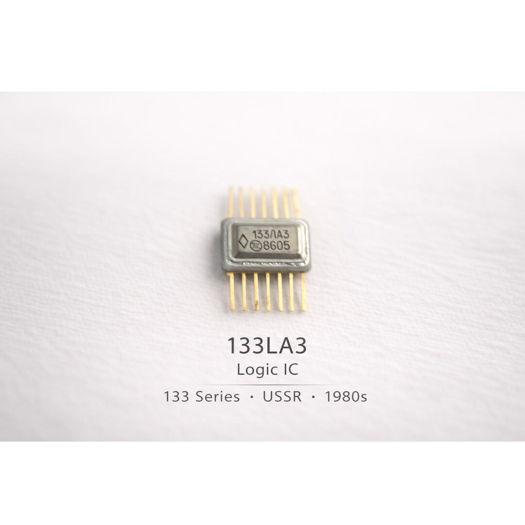 Vintage Soviet IC 133LA3 • USSR TTL Logic Microchip • Gold-plated Pins ...
