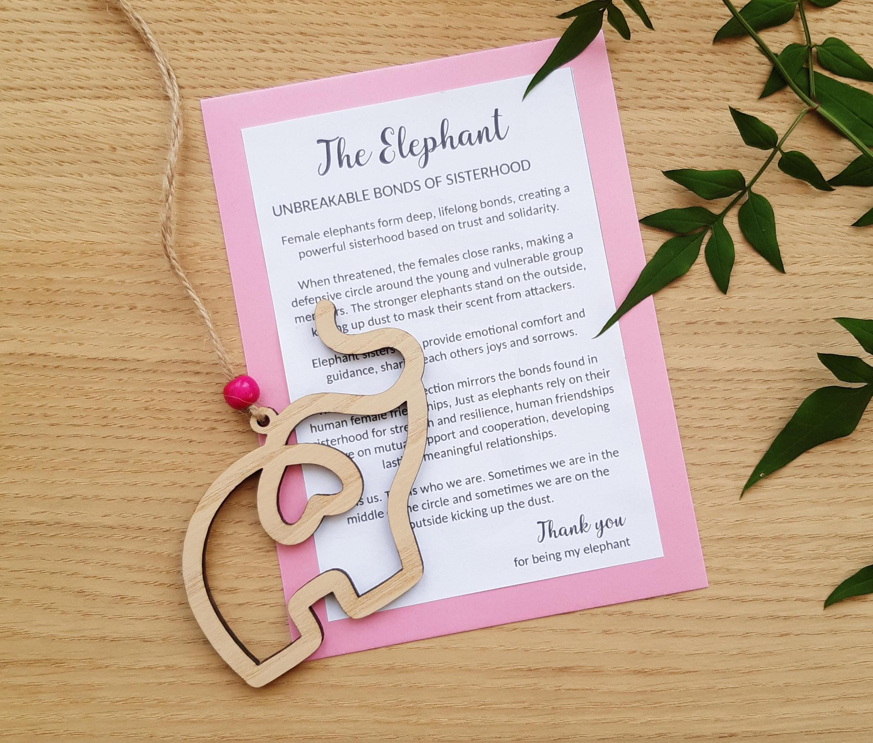 Gift for Friend Unbreakable Bond of Sisterhood, Elephant Sisterhood ...