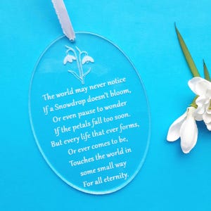 SNOWDROP Miscarriage Baby Loss Keepsake, Infant Loss Gift, Engraved ...