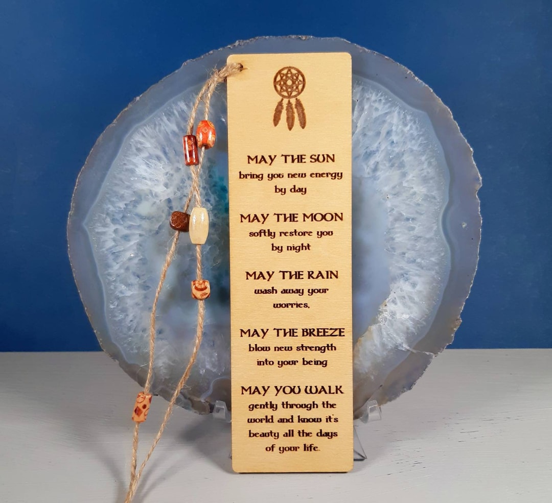 Native American Inspired Bookmark, Prayer Blessing, Wooden Bookmark ...