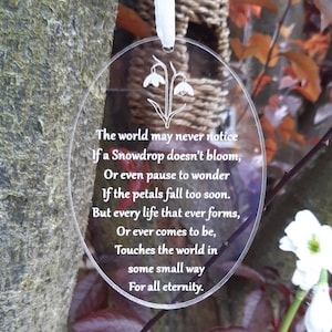 SNOWDROP Miscarriage Baby Loss Keepsake, Infant Loss Gift, Engraved ...