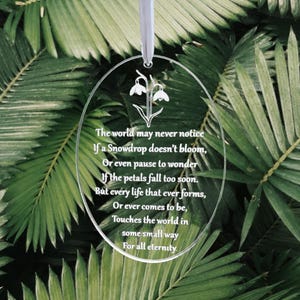 SNOWDROP Miscarriage Baby Loss Keepsake, Infant Loss Gift, Engraved ...