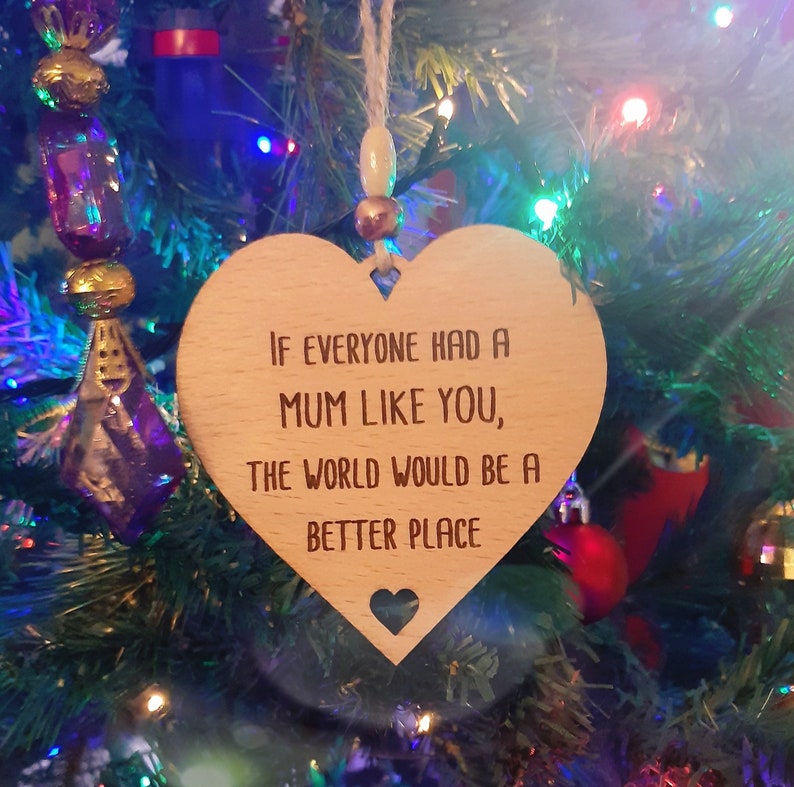 GIFT FOR MUM Mother's Day Present, Wooden Heart Plaque, Thanks Mum ...