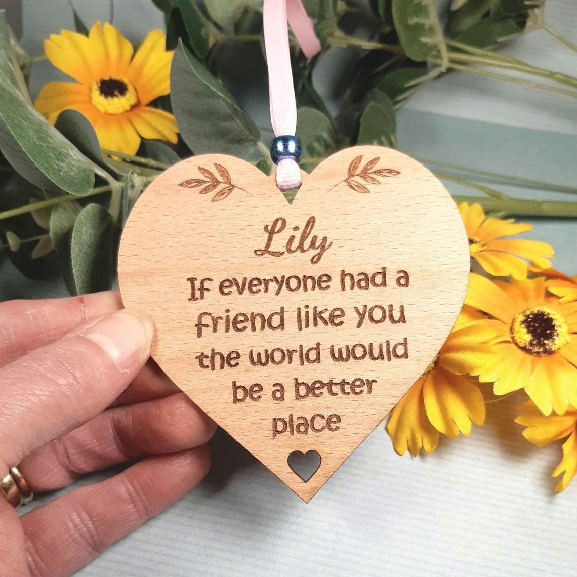 Personalised Gift for FRIEND | Wooden Heart Plaque Best Friend ...
